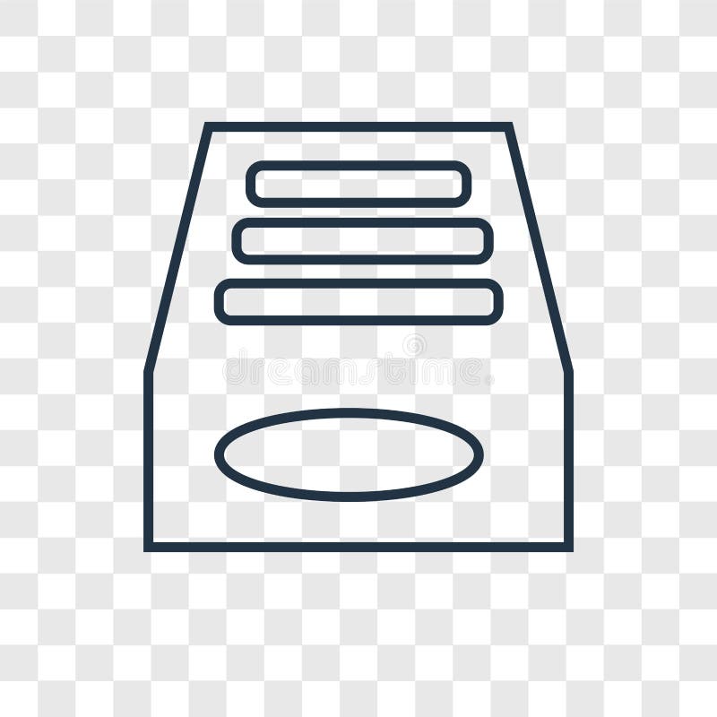 Inbox Concept Vector Linear Icon Isolated on Transparent Background ...