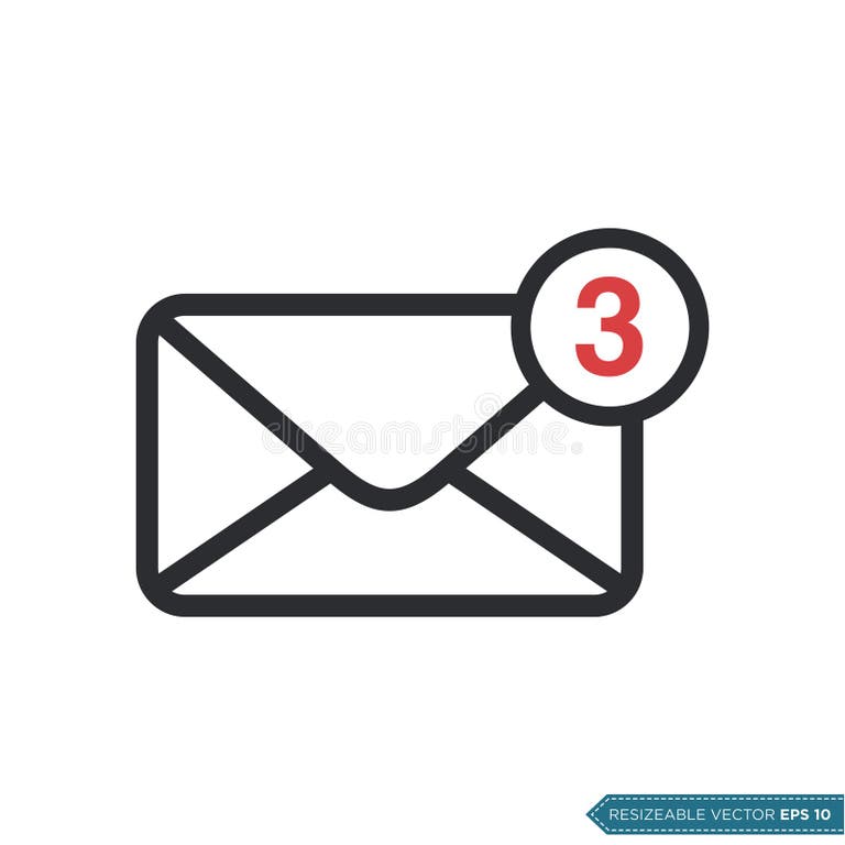 Simple Trendy Inbox Email Icon Vector Template Flat Illustration Design ...
