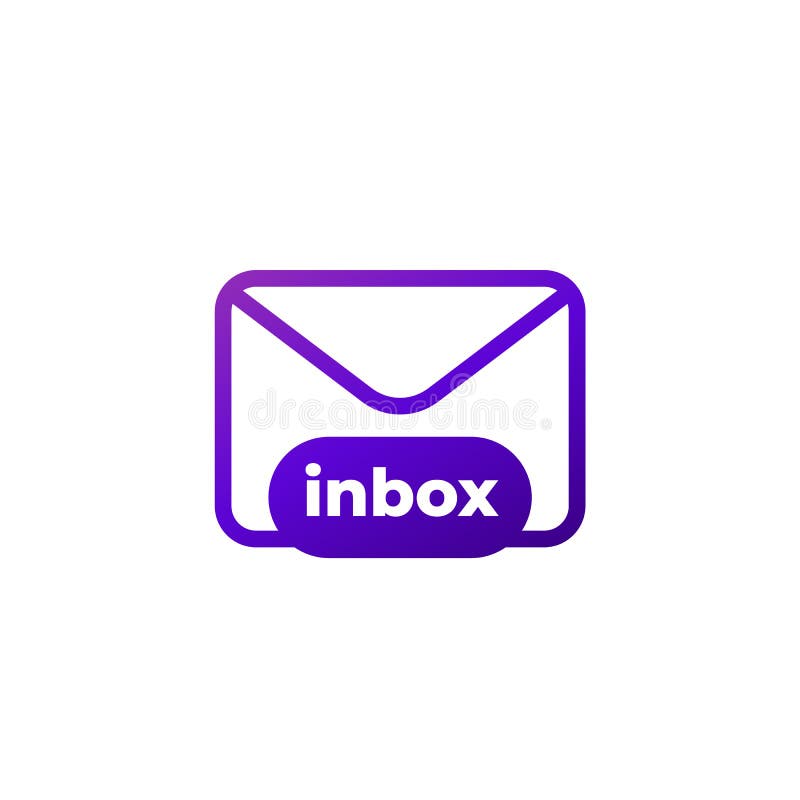 Inbox or Email Icon on White Stock Vector - Illustration of newsletter ...