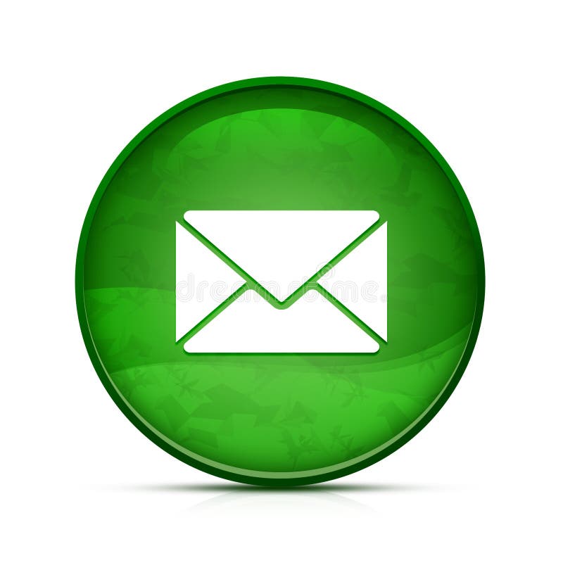 Inbox Icon on Classy Splash Green Round Button Illustration Stock ...