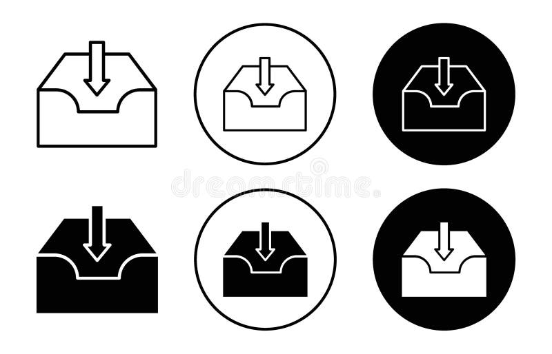 Inbox Icon Outline Flat Icon Stock Vector - Illustration of browser ...