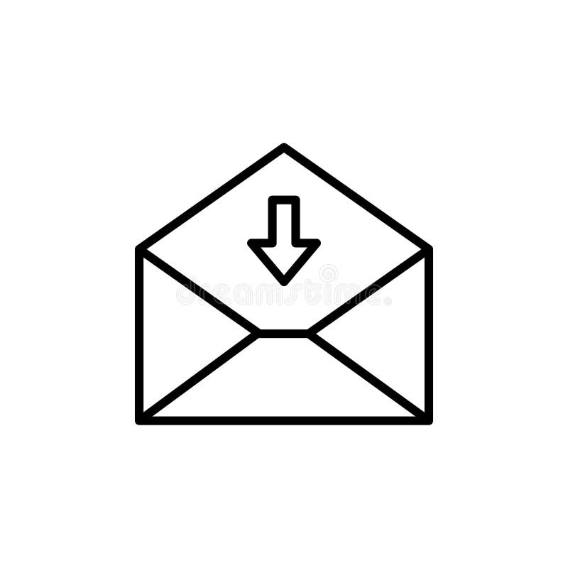 Inbox Icon Set. Email Tray with Arrow Vector Symbol. Mailbox Sign. Save ...