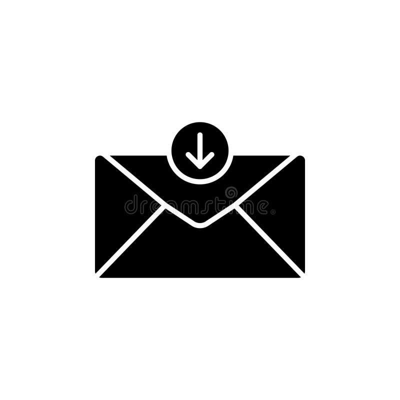 Inbox Icon Set. Mail Box Email Download Arrow Icon. Mailbox Web Symbol ...