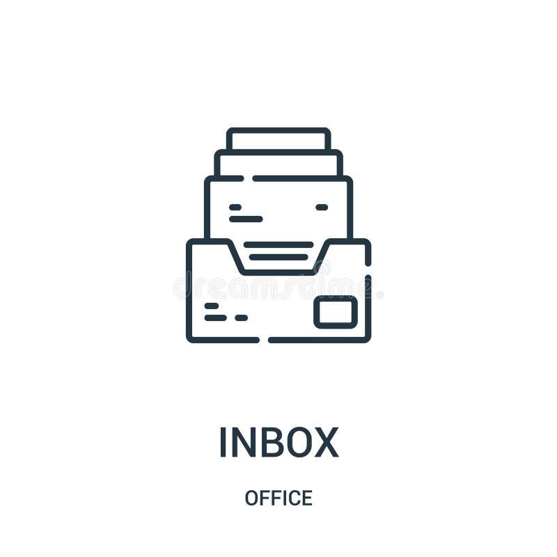Inbox Icon Vector From Office Collection. Thin Line Inbox Outline Icon ...