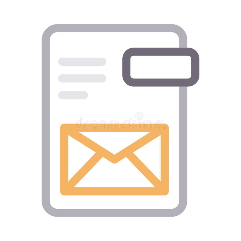 Inbox Vector Color Line Icon Stock Illustration - Illustration of ...