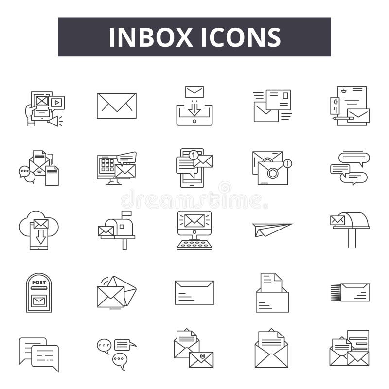 Inbox Line Icons, Signs, Vector Set, Linear Concept, Outline ...