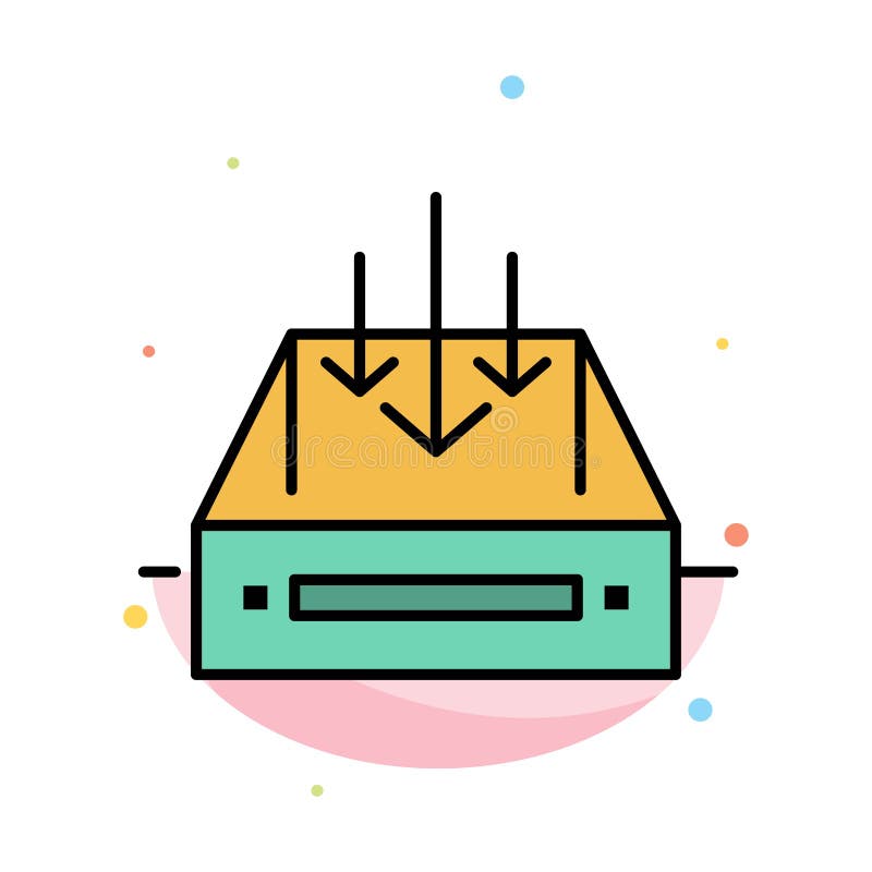 Inbox, Mail, Box, Container, Delivery, Parcel Abstract Flat Color Icon ...