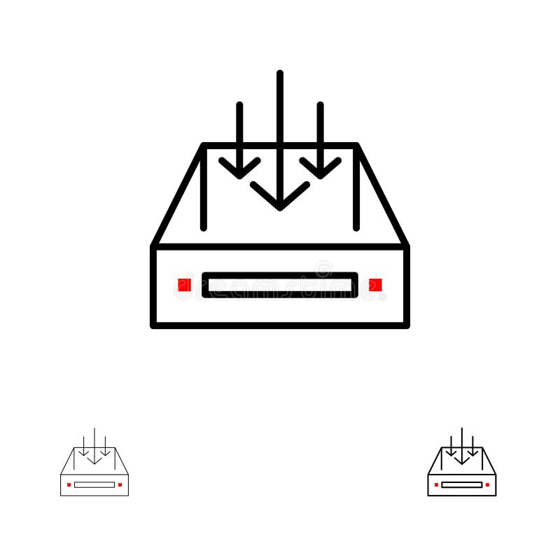 Inbox, Mail, Box, Container, Delivery, Parcel Bold and Thin Black Line ...