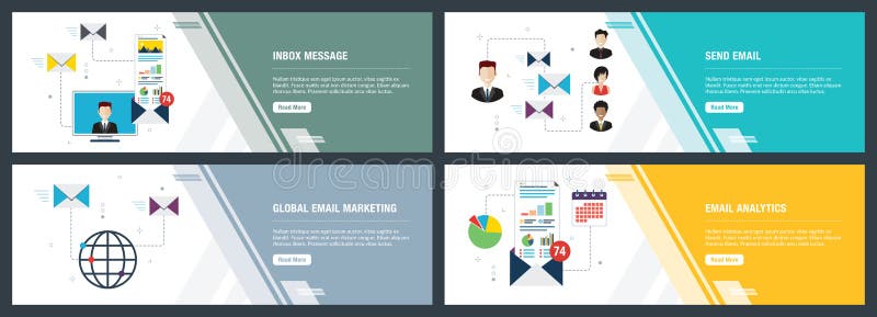 Inbox Message and Email Notification Stock Vector - Illustration of ...