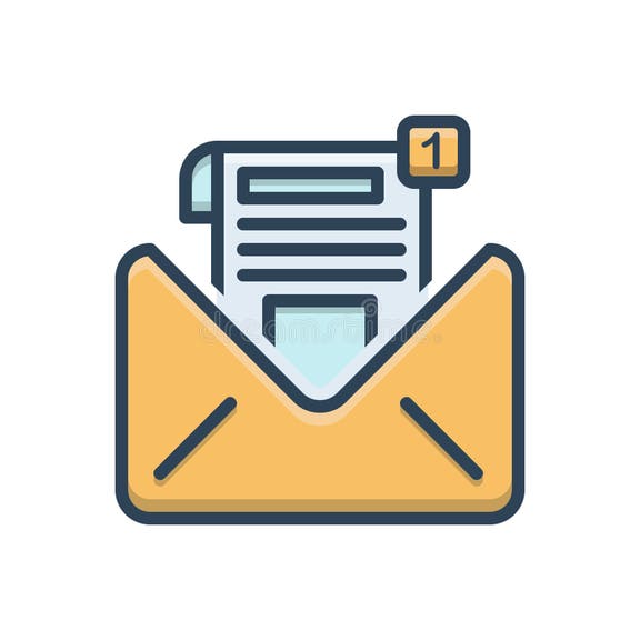 Color Illustration Icon for Inbox Message, Notification and ...