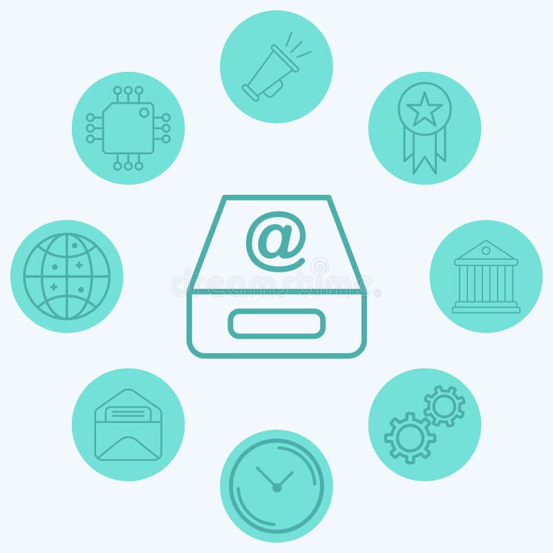 Inbox Vector Icon Sign Symbol Stock Vector - Illustration of inbox ...