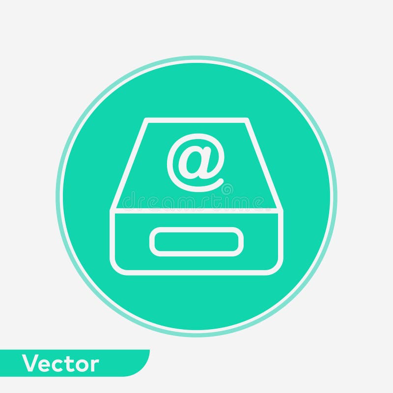 Inbox Vector Icon Sign Symbol Stock Vector - Illustration of document ...