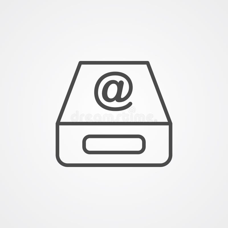 Inbox Vector Icon Sign Symbol Stock Vector - Illustration of icon ...