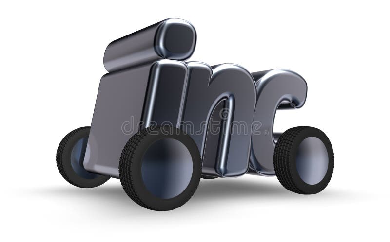 Inc symbol on wheels stock illustration. Illustration of economics ...