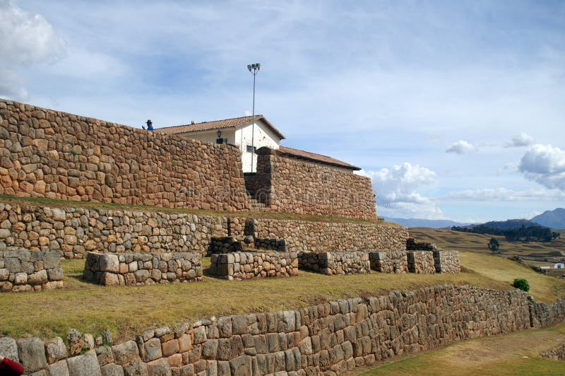 Inca Castle Ruins In Chinchero Stock Photo - Image of tourist, building ...