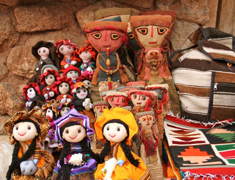 Hand Made Peruvian Dolls, Cuzco, Peru Stock Photo - Image of face ...