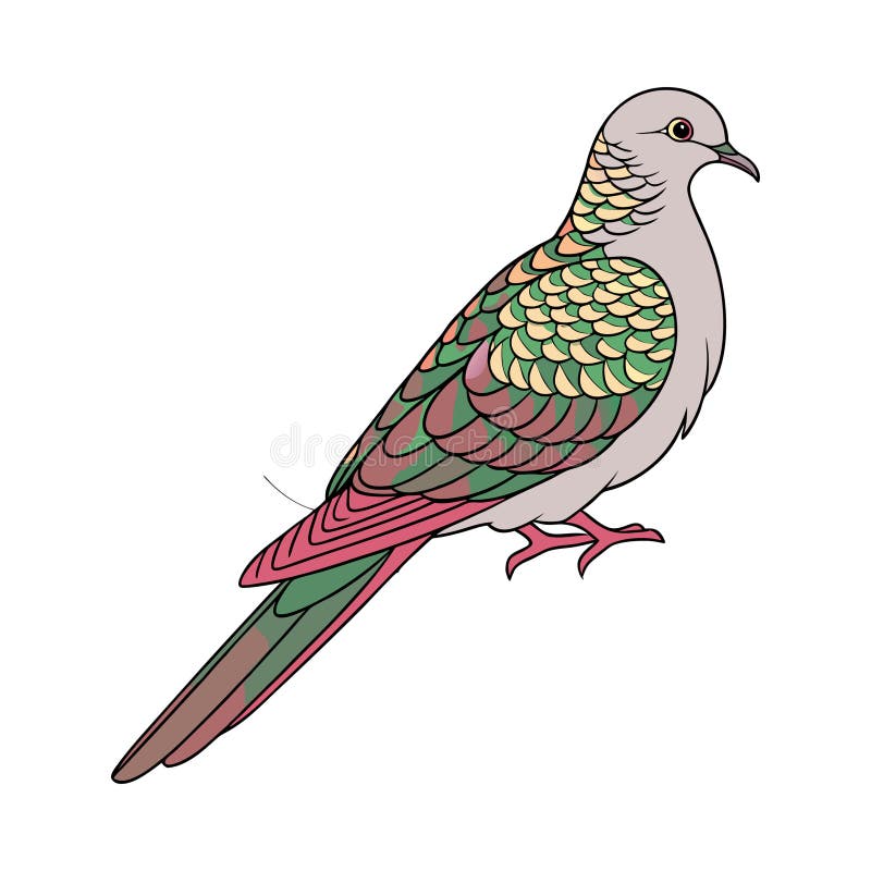 Inca Dove Bird Colorful Artwork Stock Illustration - Illustration of ...