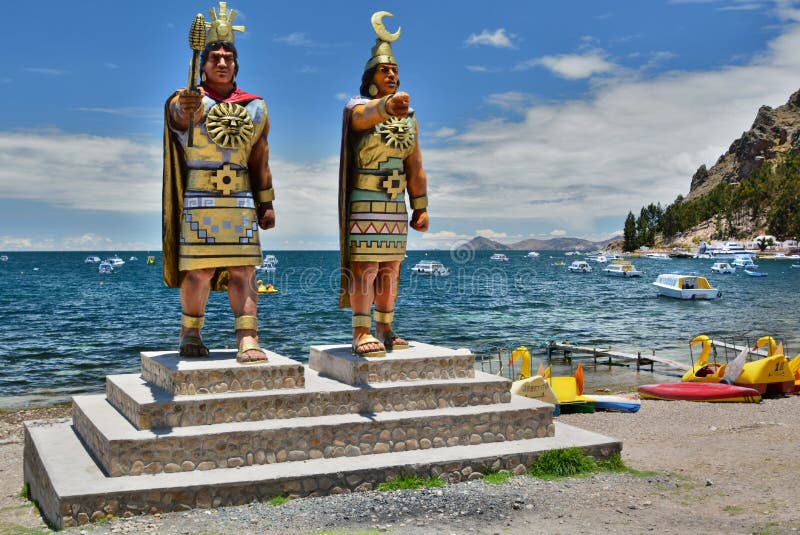 Inca Gods Monument. Copacabana. Lake Titicaca. Bolivia Editorial ... Inca Gods Monument. Copacabana. Lake Titicaca. Bolivia Editorial ...