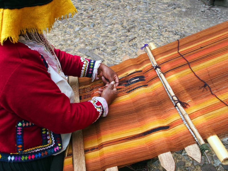 Inca handmade textile stock image. Image of senior, peru - 73017547
