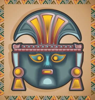 Inca Mask stock vector. Illustration of cult, ancient - 8089395