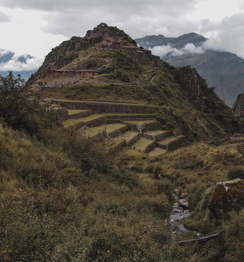 Inca Ruins in the Middle of the Mountains Stock Photo - Image of inca ...