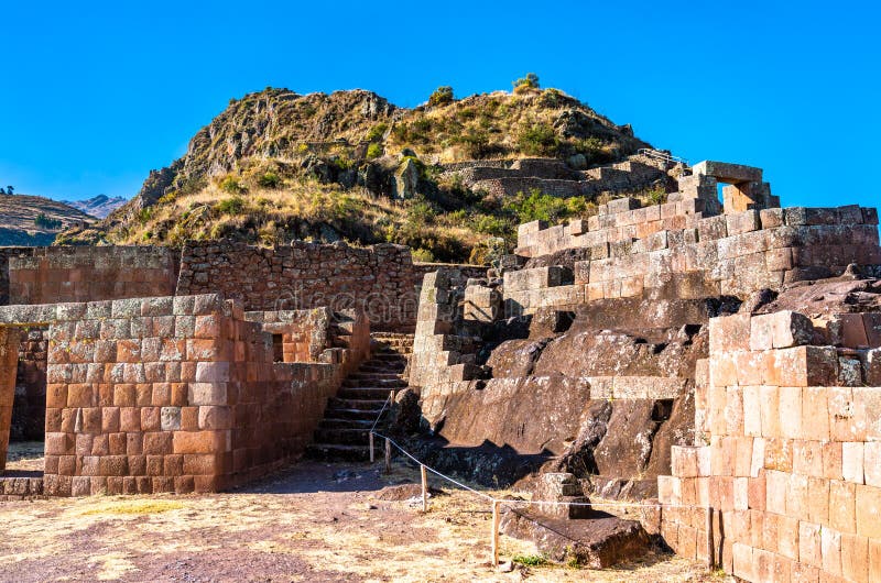 Inca Ruins at Pisac in Peru Stock Image - Image of landmark, cusco ...
