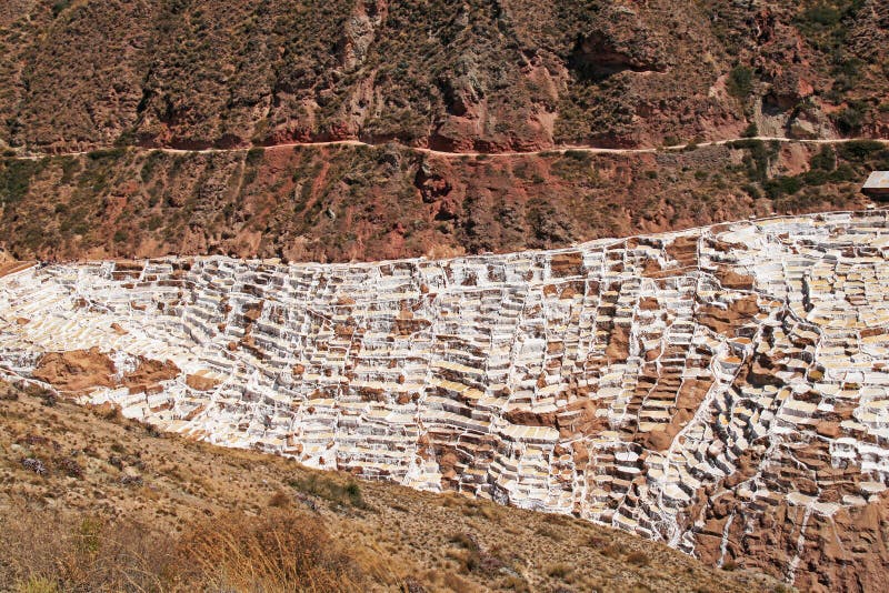 Inca Salt Pans at Maras, Peru Stock Image - Image of reflection, peru ...