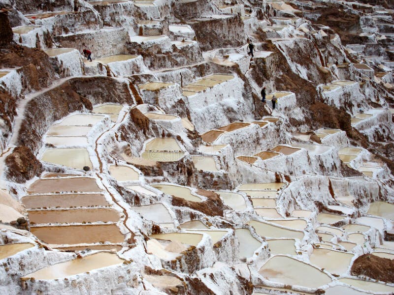 Inca Salt Pans in Peru stock photo. Image of drainage - 21426482