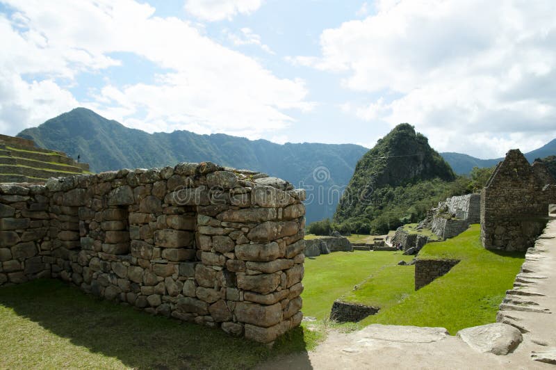 Inca Stone Bricks Construction - Machu Picchu - Peru Stock Image ...