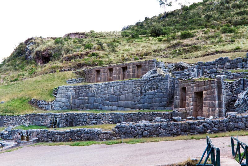 Inca Stone Wall Ruins Outside of Cusco Peru Stock Photo - Image of ...