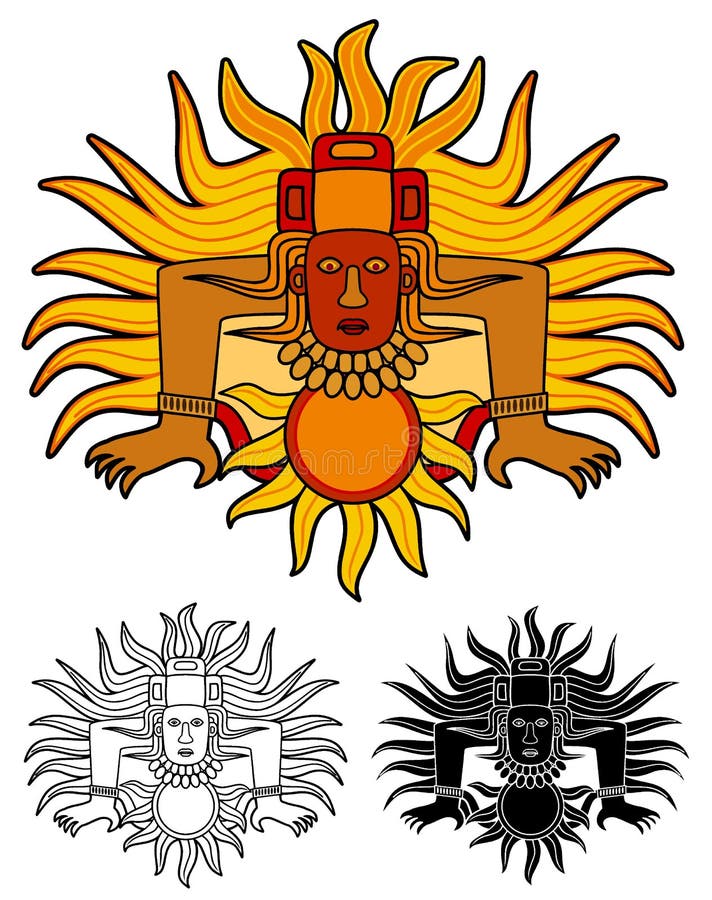 Inca Sun God with Variations Stock Vector - Illustration of mayan ...