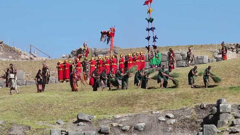 Inca on Throne Being Carried into Inti Raymi Stock Footage - Video of ...