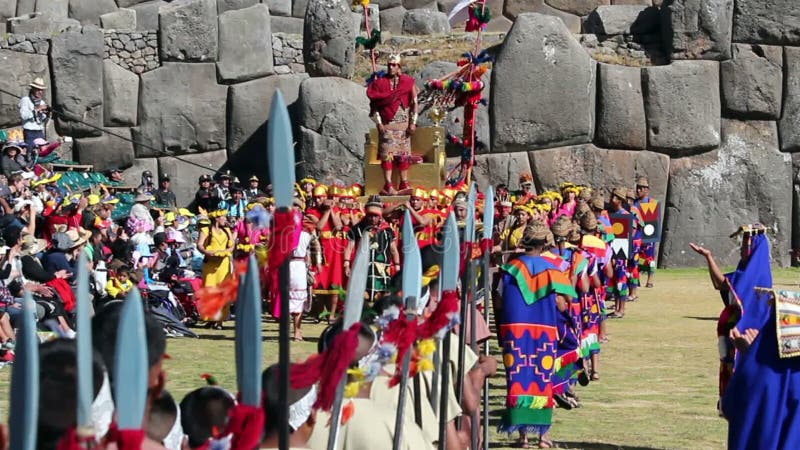 Inca on Throne Being Carried into Inti Raymi Stock Footage - Video of ...