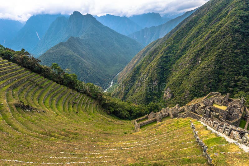 Inca Trail, Peru - August 03, 2017: Ancient Ruins of Winay Wayna on the ...