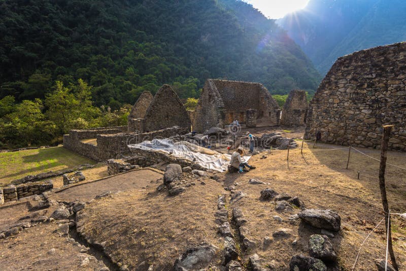 Inca Trail, Peru - August 03, 2017: Wild Landscape of the Inca T ...