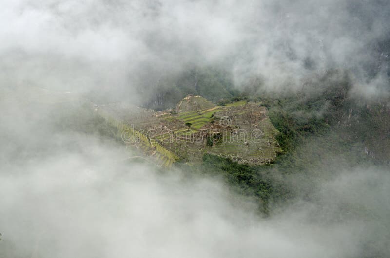 The Inca Village of Machu Picchu in the Clouds Stock Image - Image of ...