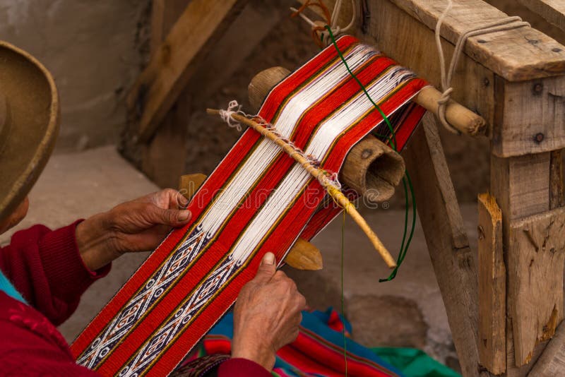 Inca Woman Making Cloth stock image. Image of elevation - 82358959