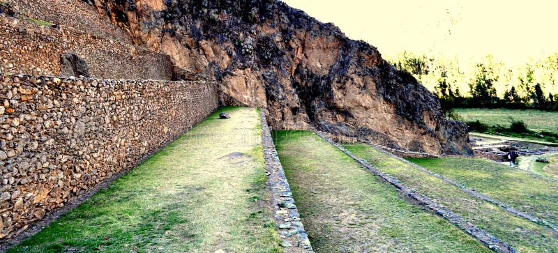 Incan plantation stock image. Image of irrigation, altitude - 67347569