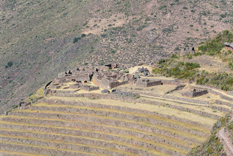 Incan Ruins at Pisac, Peru stock photo. Image of incan - 120741056