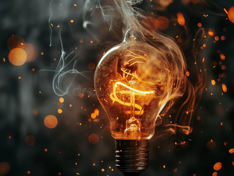 Incandescent Bulb Overheating Stock Image - Image of crisis ...