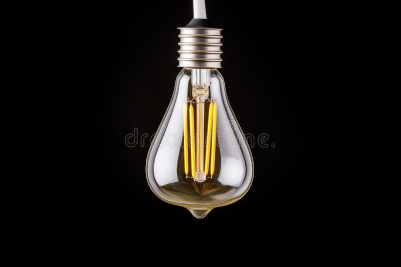 Incandescent Filament in a Light Bulb Stock Image - Image of ...