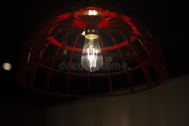 Incandescent Lamp in Interior. Rim Around Lamp Stock Photo - Image of ...