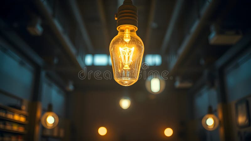 Incandescent Light Bulb in the Interior of a Modern Office Building ...