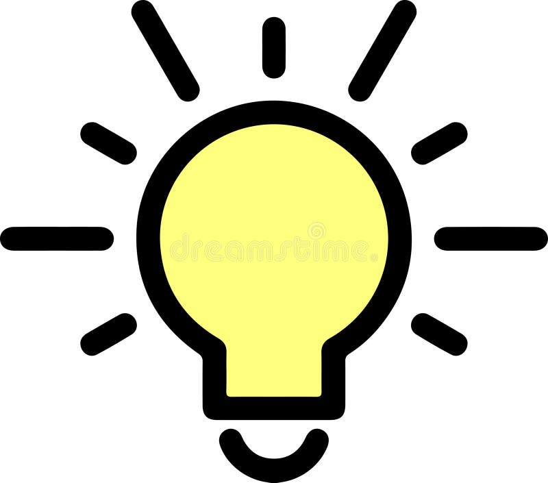 Incandescent Light Bulb with Light Rays Illustration Design on White ...