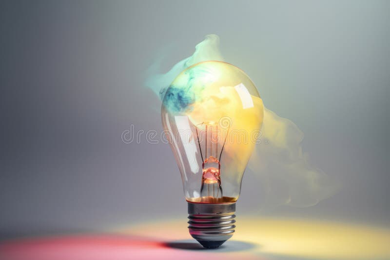 Incandescent Light Bulb with Smoke Coming Out of it. Generative AI ...