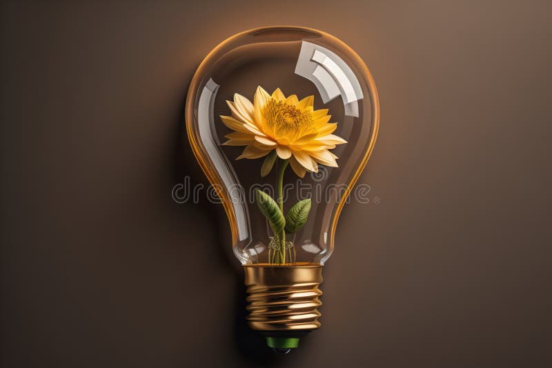 Incandescent Light Bulb on Solid Color Background. Ai Generative Stock ...
