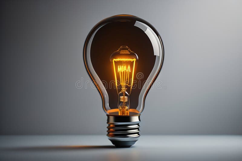 Incandescent Light Bulb on Solid Color Background. Ai Generative Stock ...