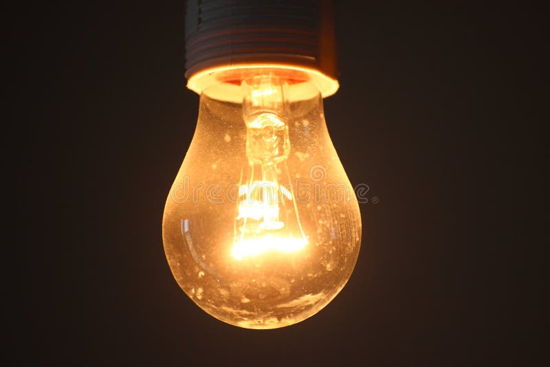 Incandescent Yellow Glow. Old Lighting Format, Large Power Consumption ...