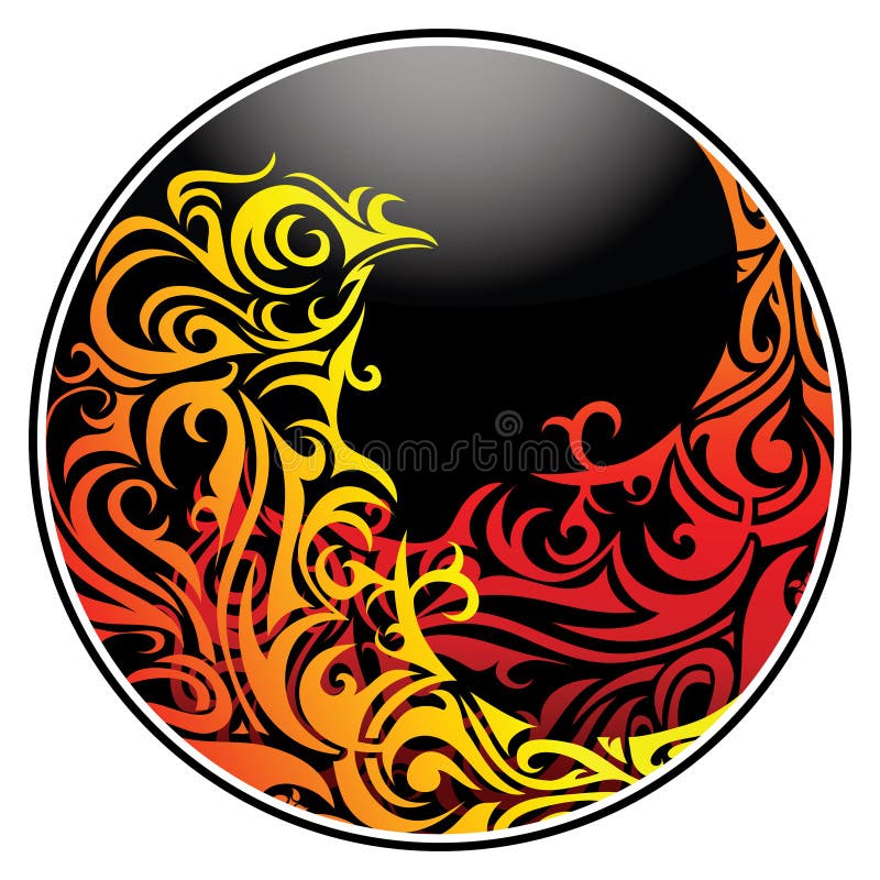 Incendie-flammes en cercle illustration de vecteur. Illustration du ...