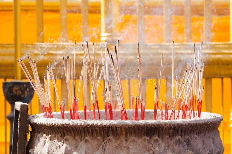 Incense Burner in Thai Temple, Art Thai Style,Incense in the Incense ...